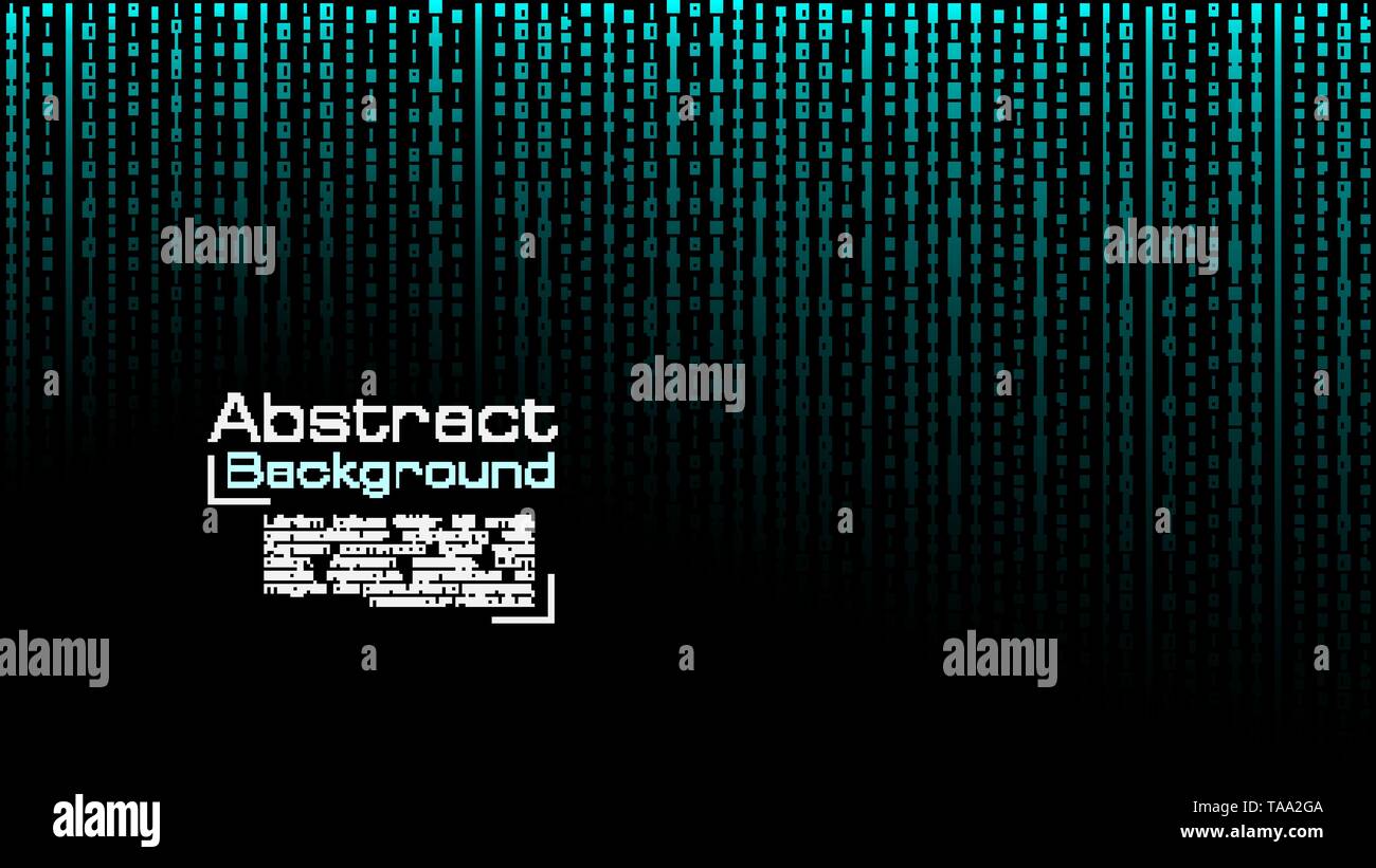 Vector streaming blue binary code on black background Stock Vector ...