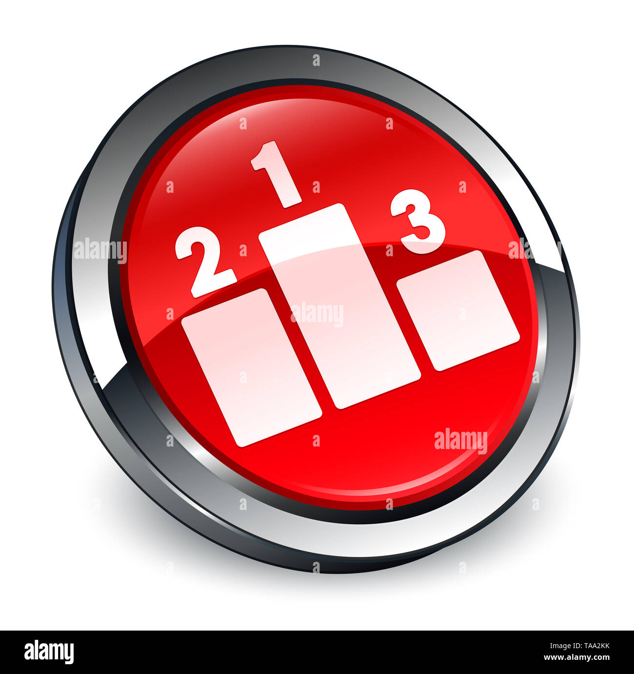 Podium icon isolated on 3d red round button abstract illustration Stock ...
