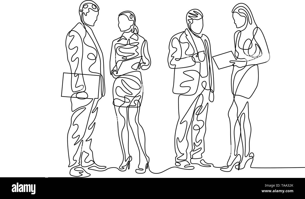 Two office workers line drawing hi-res stock photography and images - Alamy