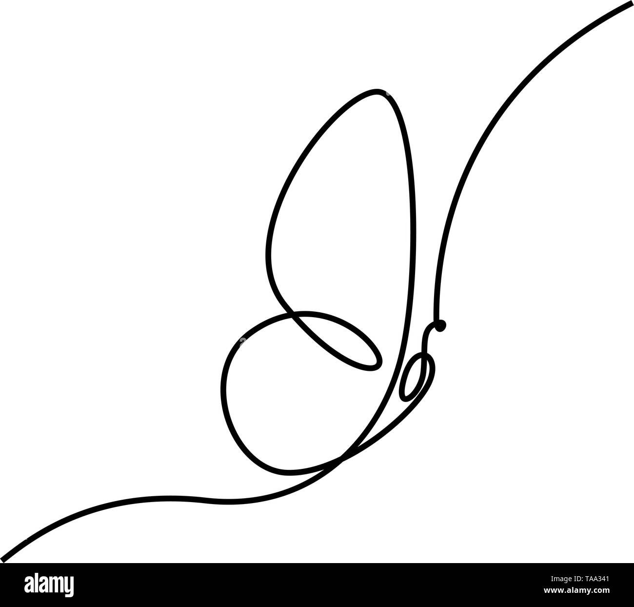 Butterfly. Continuous one line drawing. Vector illustration Stock ...