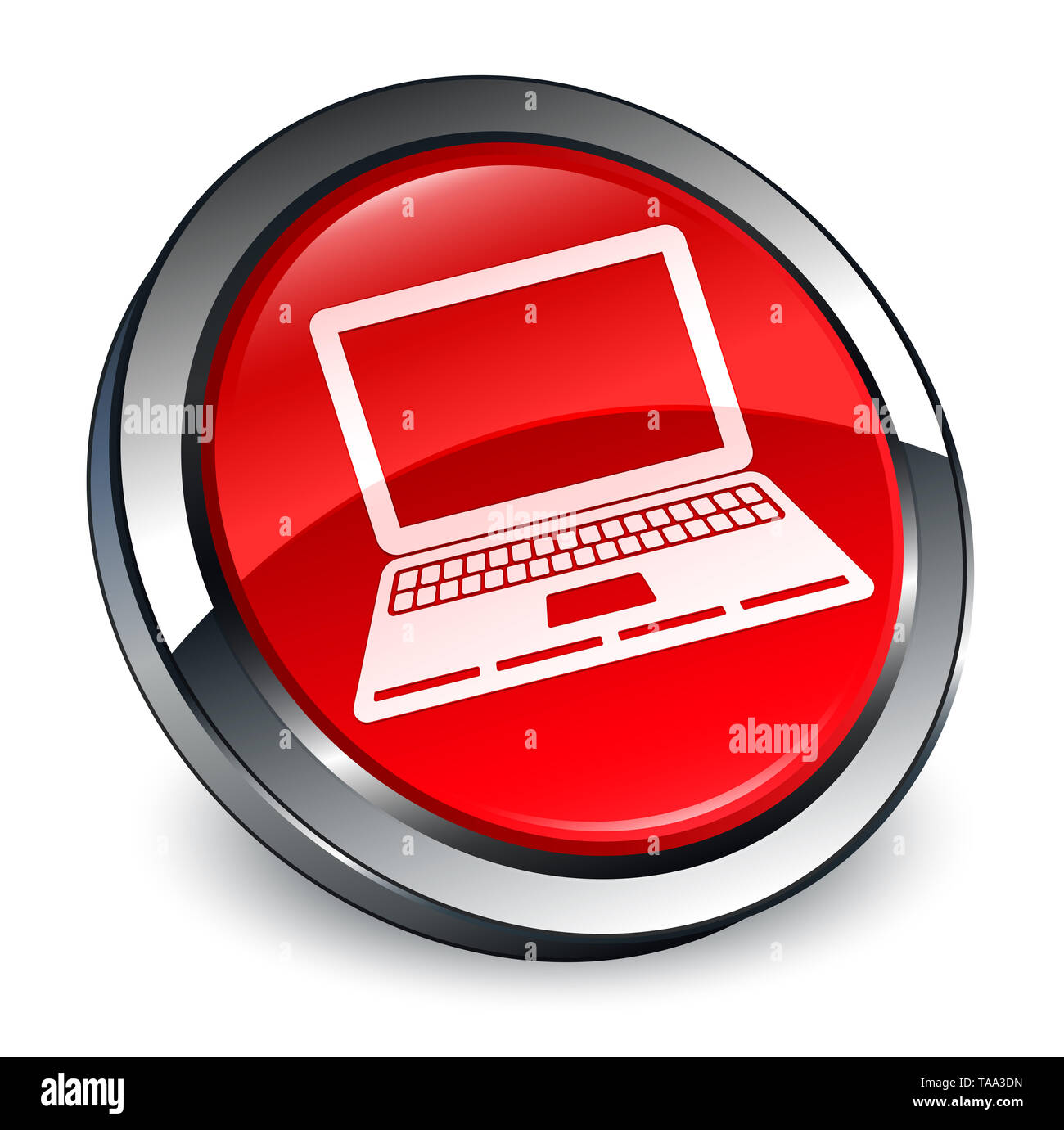 Laptop icon isolated on 3d red round button abstract illustration Stock ...