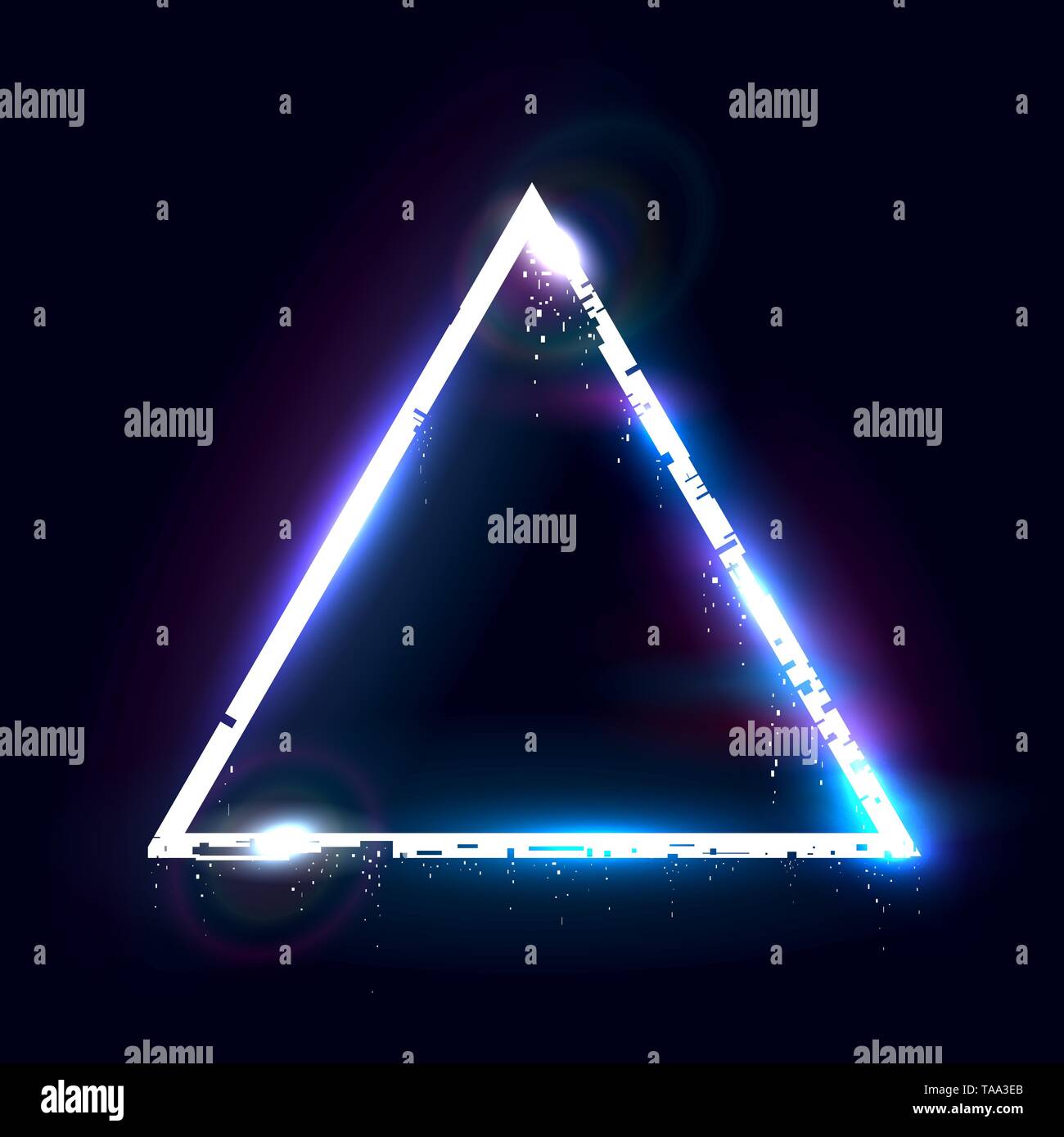 Illuminated collapsing triangle. Design element for banner, flyer, card ...