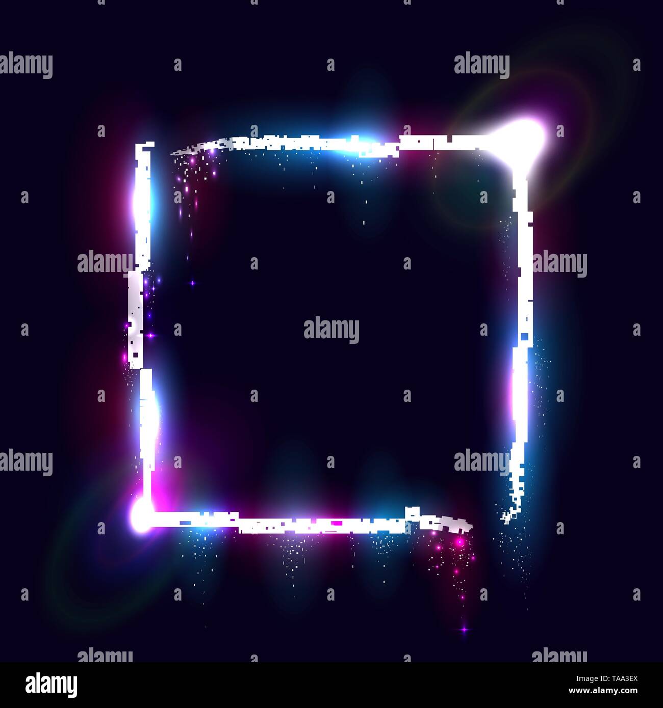 Illuminated collapsing quadrate, Design element for banner, flyer, card ...