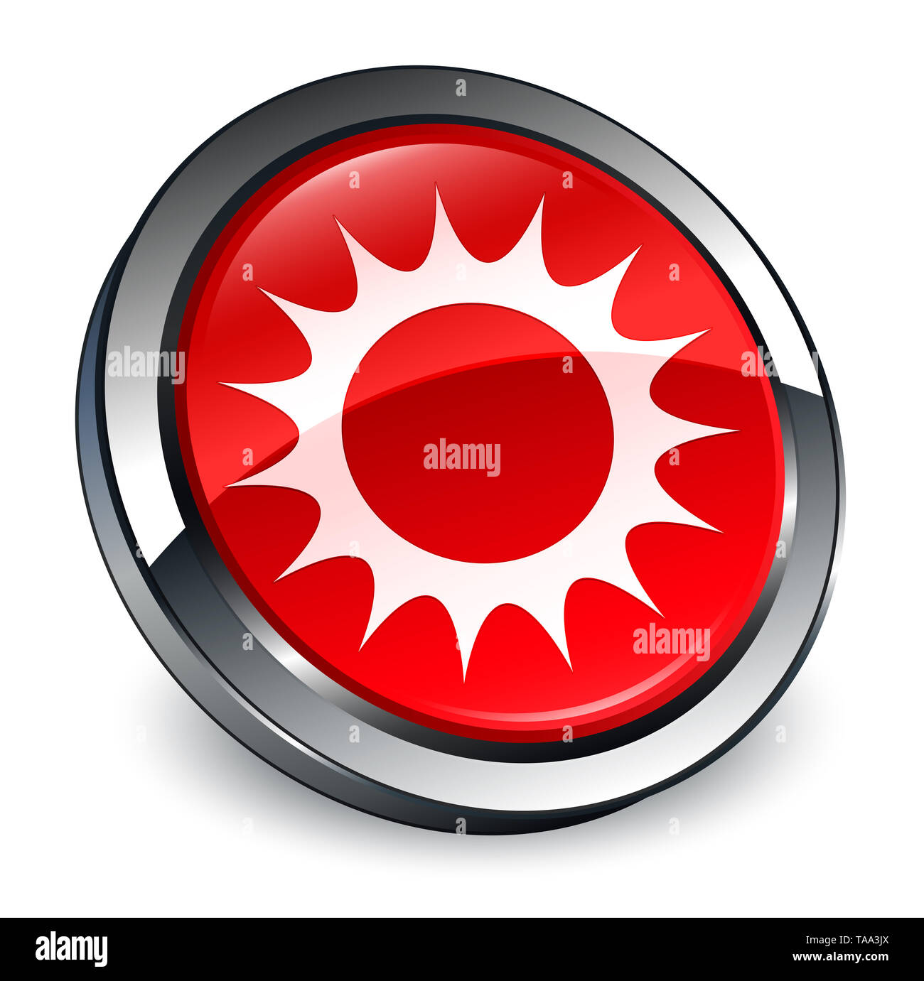 Sun icon isolated on 3d red round button abstract illustration Stock ...