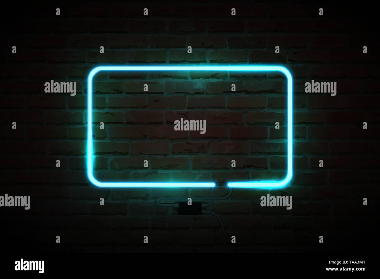 Neon sign, bright signboard, glowing banner. Vector illustration Stock ...