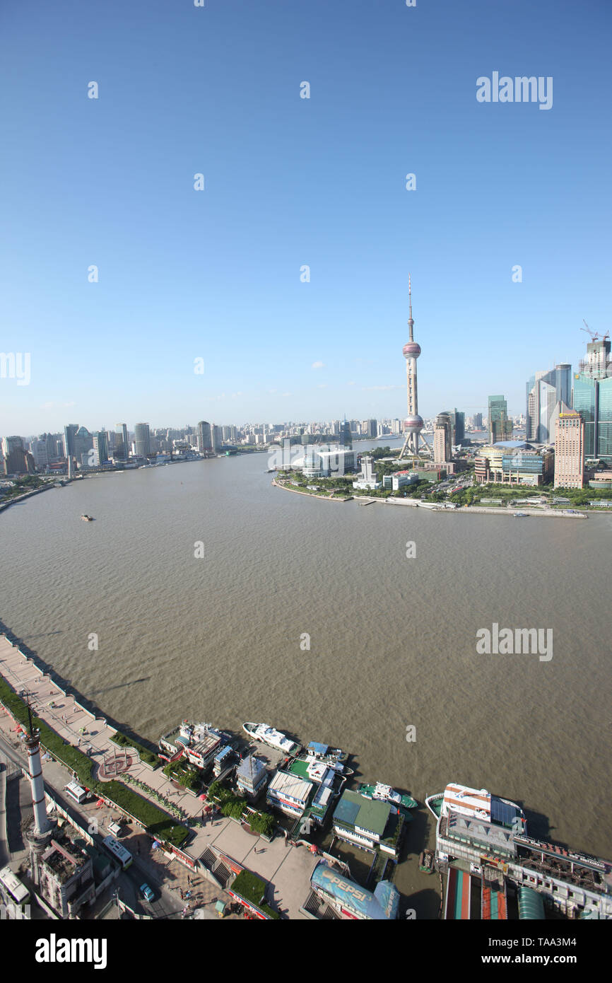 Beautiful scenery of the Huangpu River in Shanghai Stock Photo - Alamy