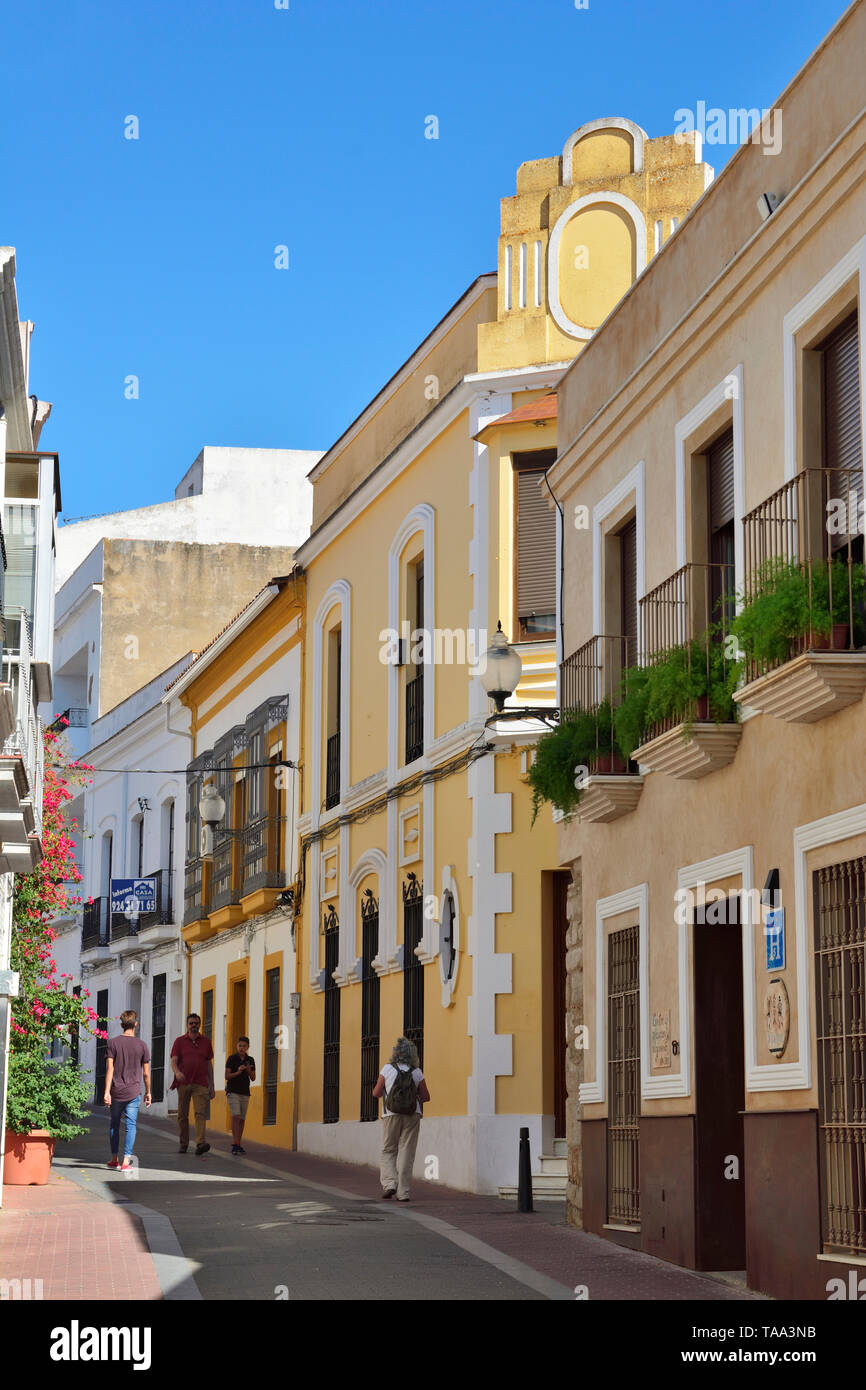 Traditional street in Merida, Spain Stock Photo - Alamy