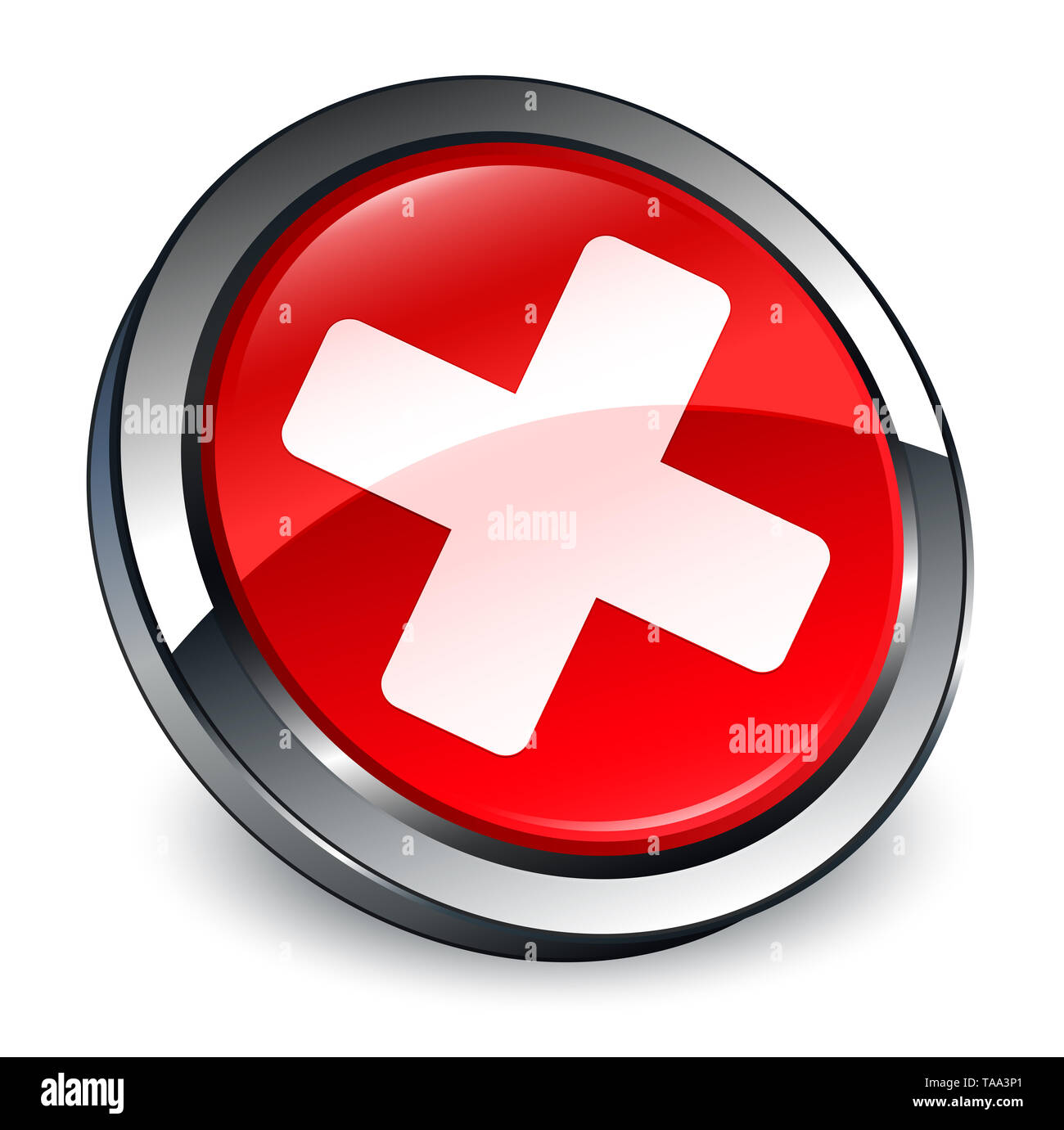 Cancel icon isolated on 3d red round button abstract illustration Stock ...