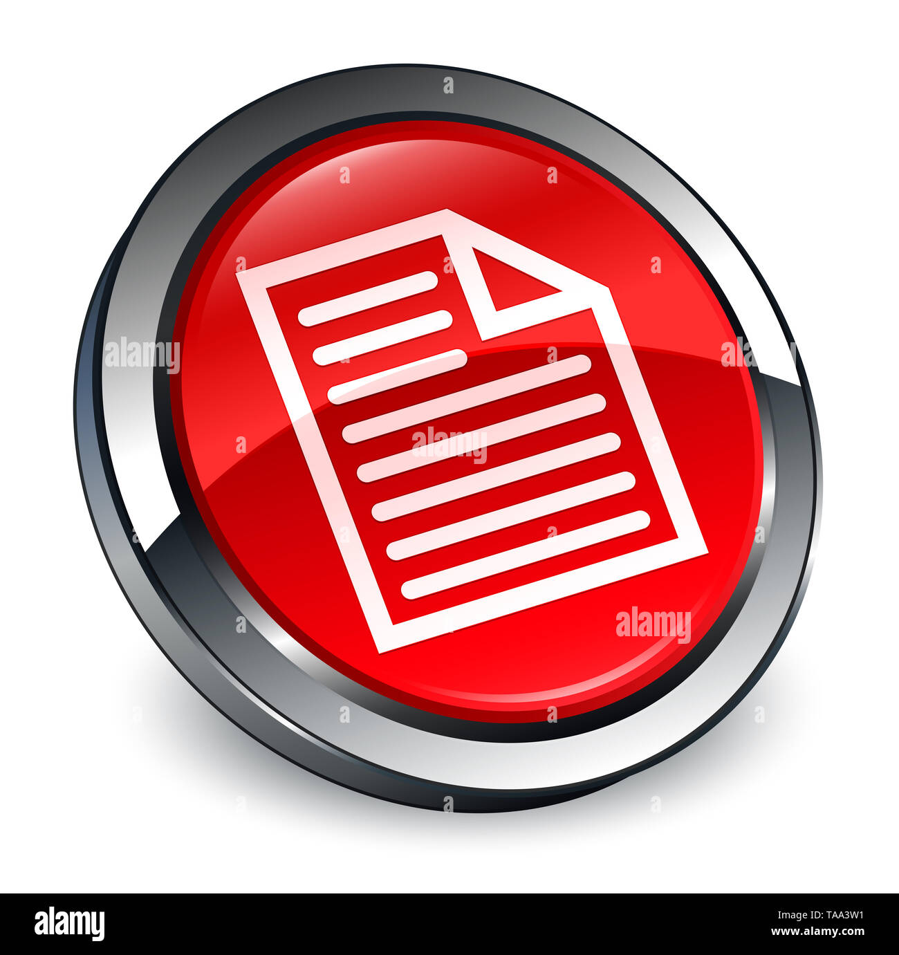 Document page icon isolated on 3d red round button abstract ...