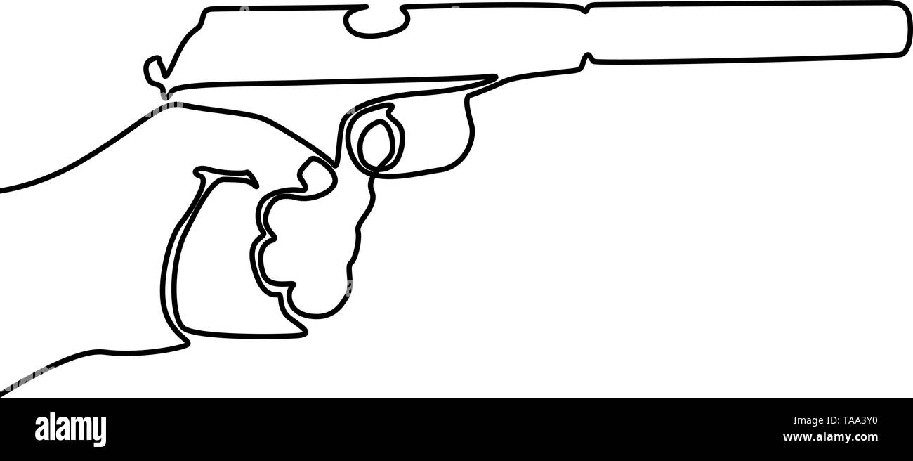 Hand Holding Gun Drawing