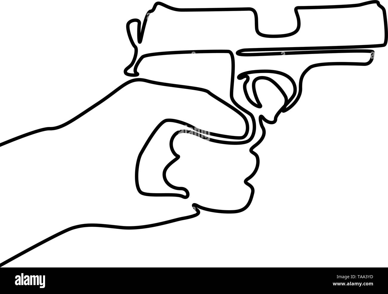 Black hand holding revolver Stock Vector Images - Alamy