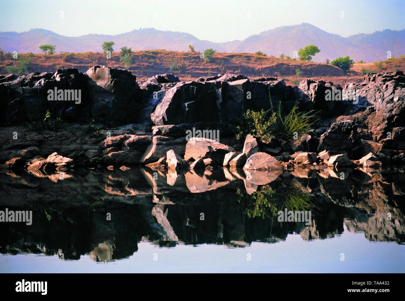 Serene landscape at Narmada river, Gujarat, India, Asia Stock Photo - Alamy