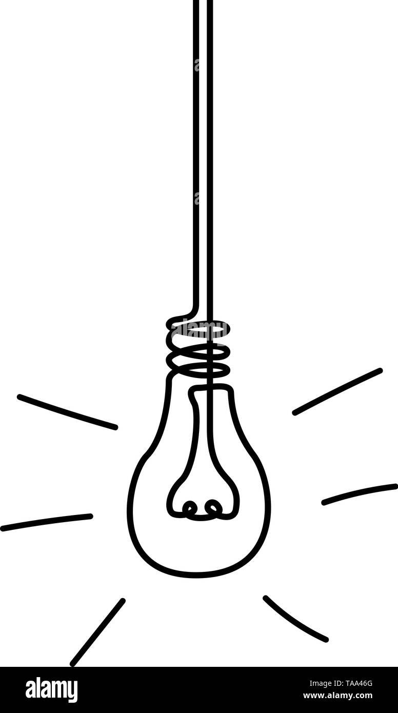 Continuous line light bulb, idea concept. Vector illustration Stock ...