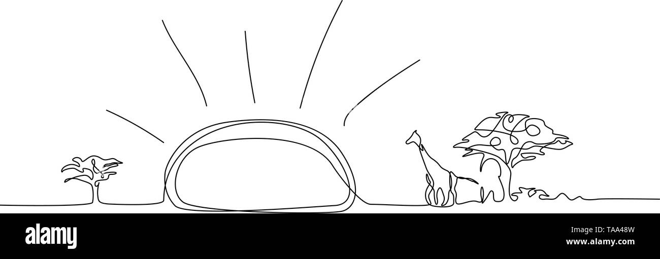 African Landscape Drawing