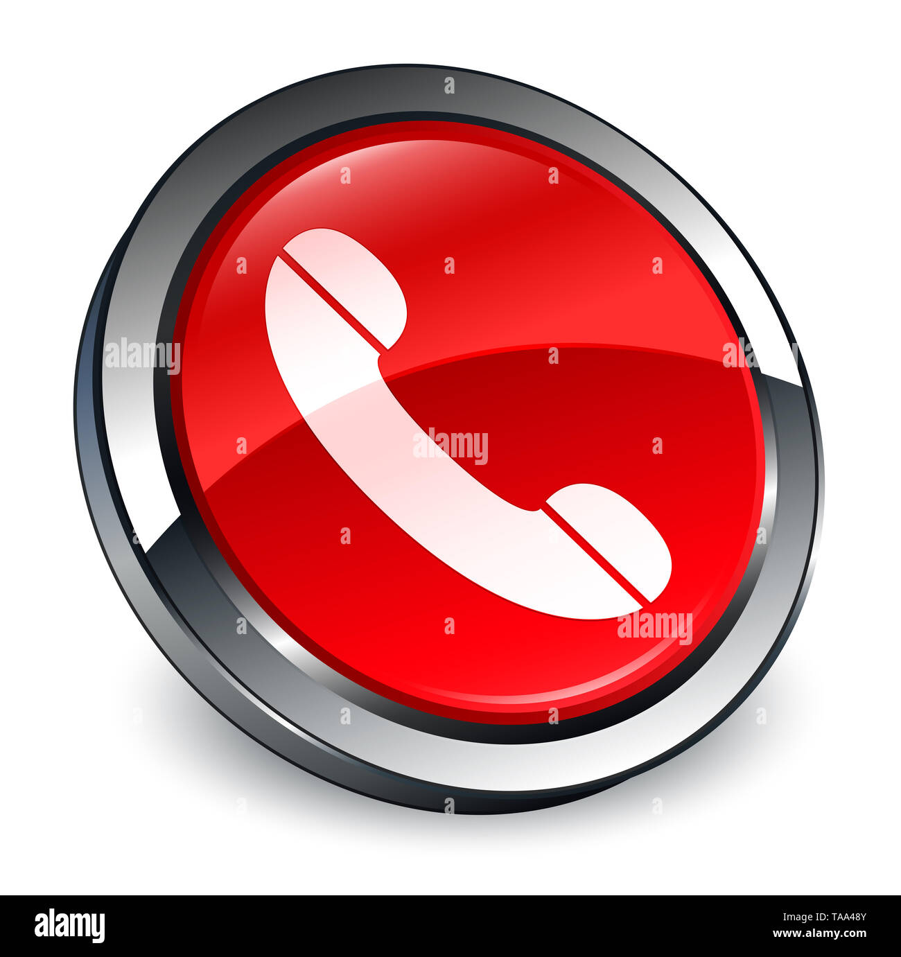 Phone icon isolated on 3d red round button abstract illustration Stock ...