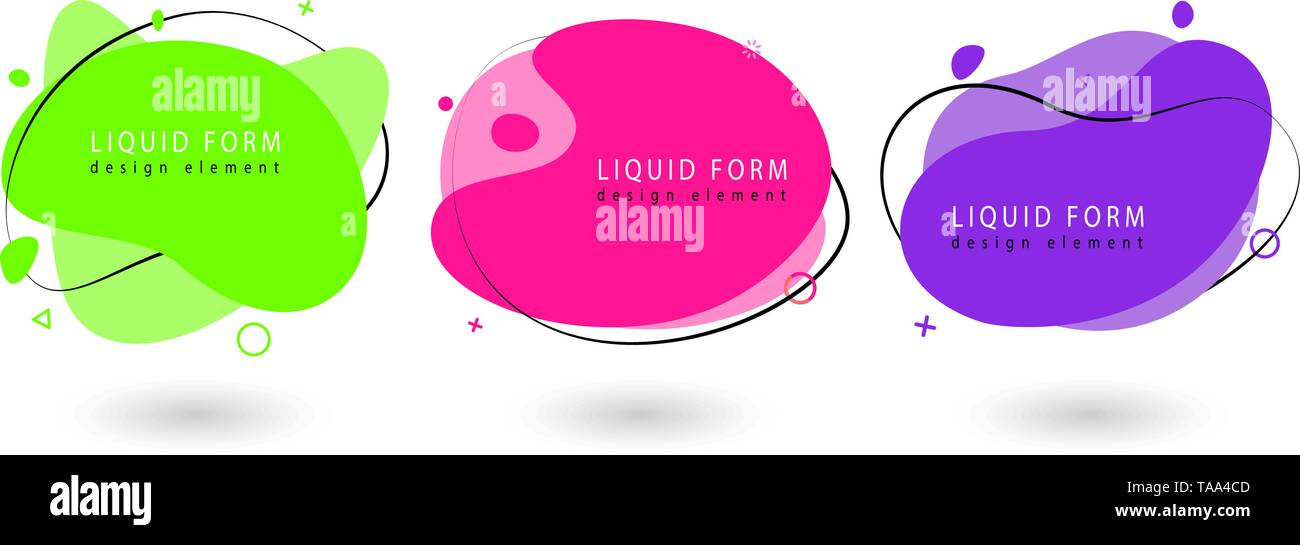 Modern trendy abstract banner set. Flat geometric fluid elements Stock ...