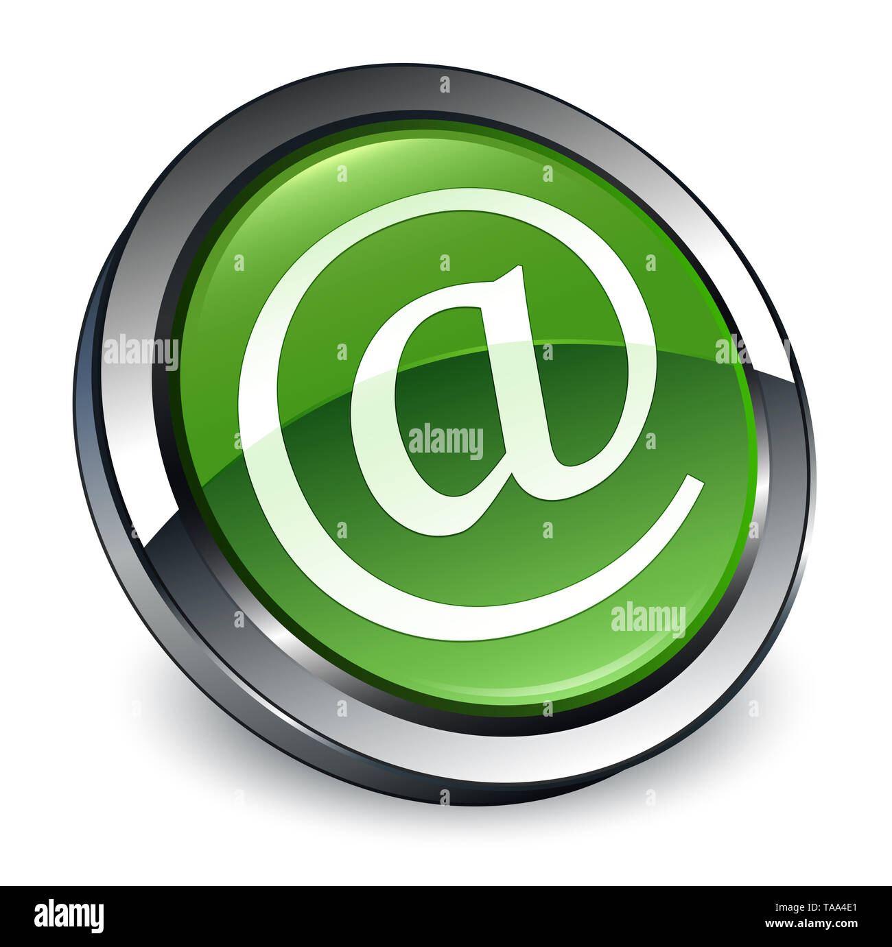 Email address icon isolated on 3d soft green round button abstract ...