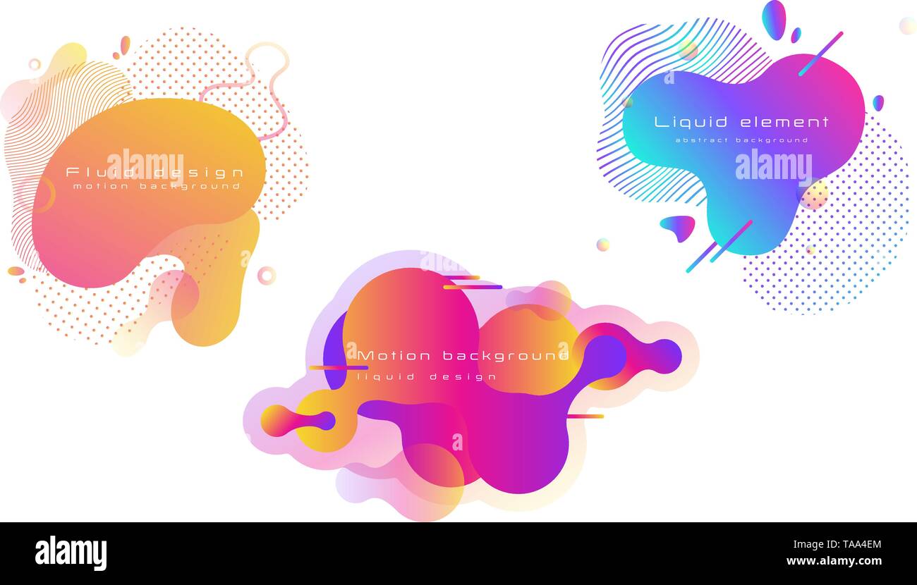 Set of liquid shapes. Fluid forms. Motion background Stock Vector Image ...