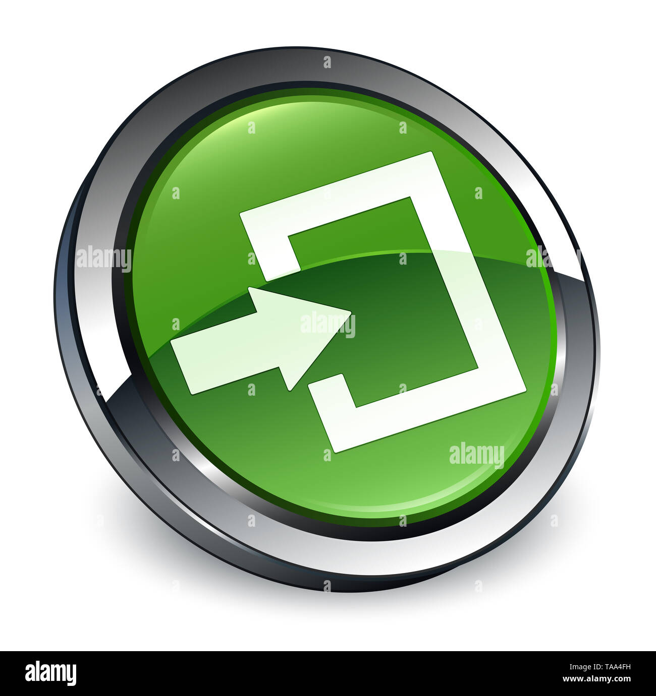 Login icon isolated on 3d soft green round button abstract illustration ...
