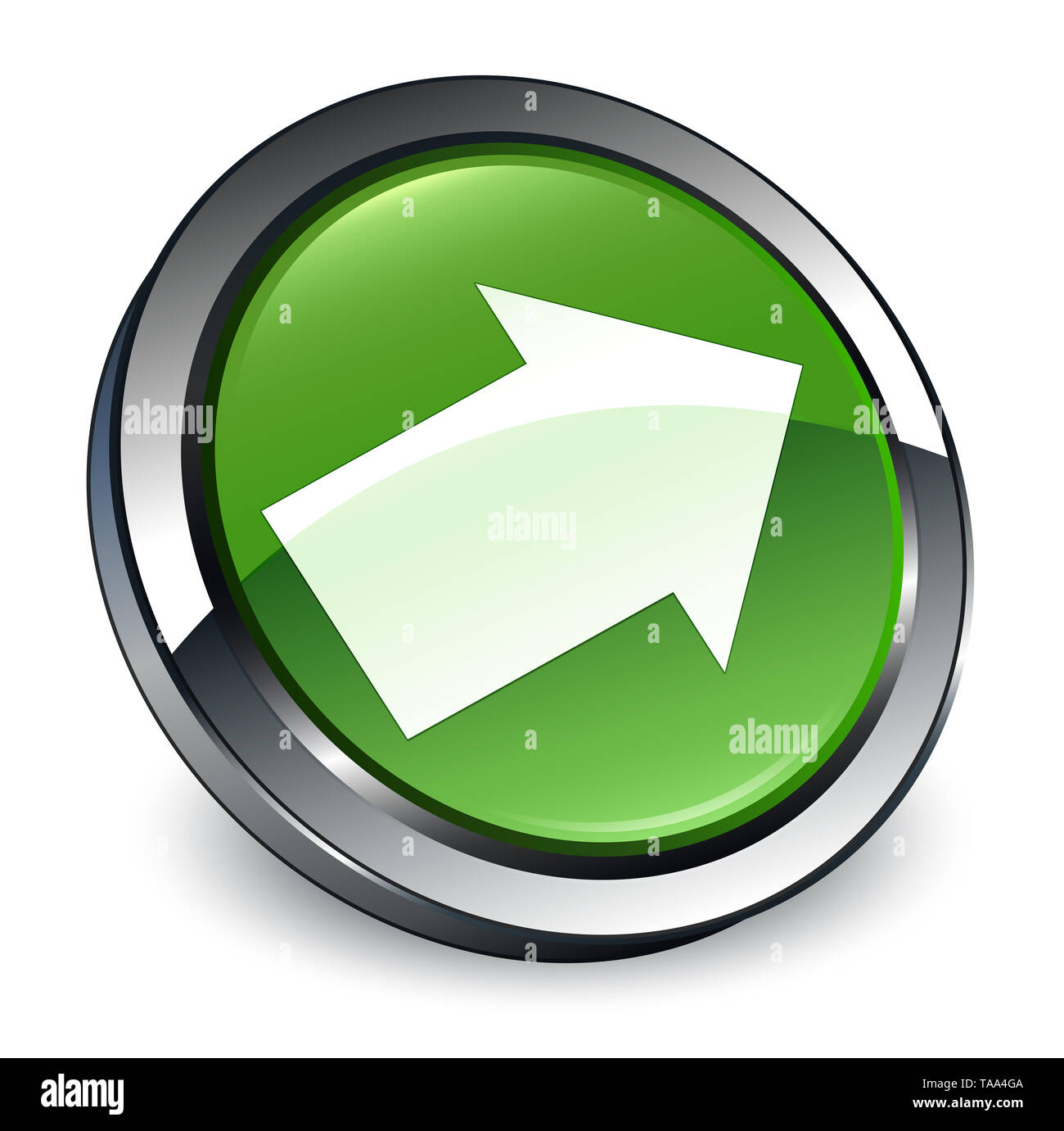 Next arrow icon isolated on 3d soft green round button abstract ...