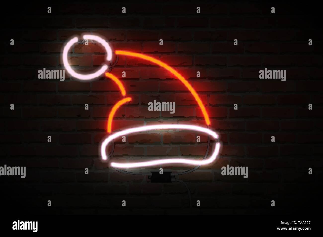 Neon Santa Claus hat. Happy new Year theme Stock Vector Image & Art - Alamy
