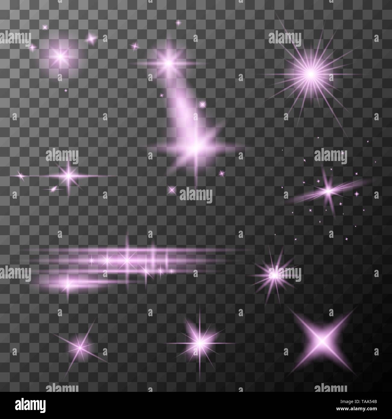 Set of pink lens flares. Pink sparkles shine special light effect Stock ...