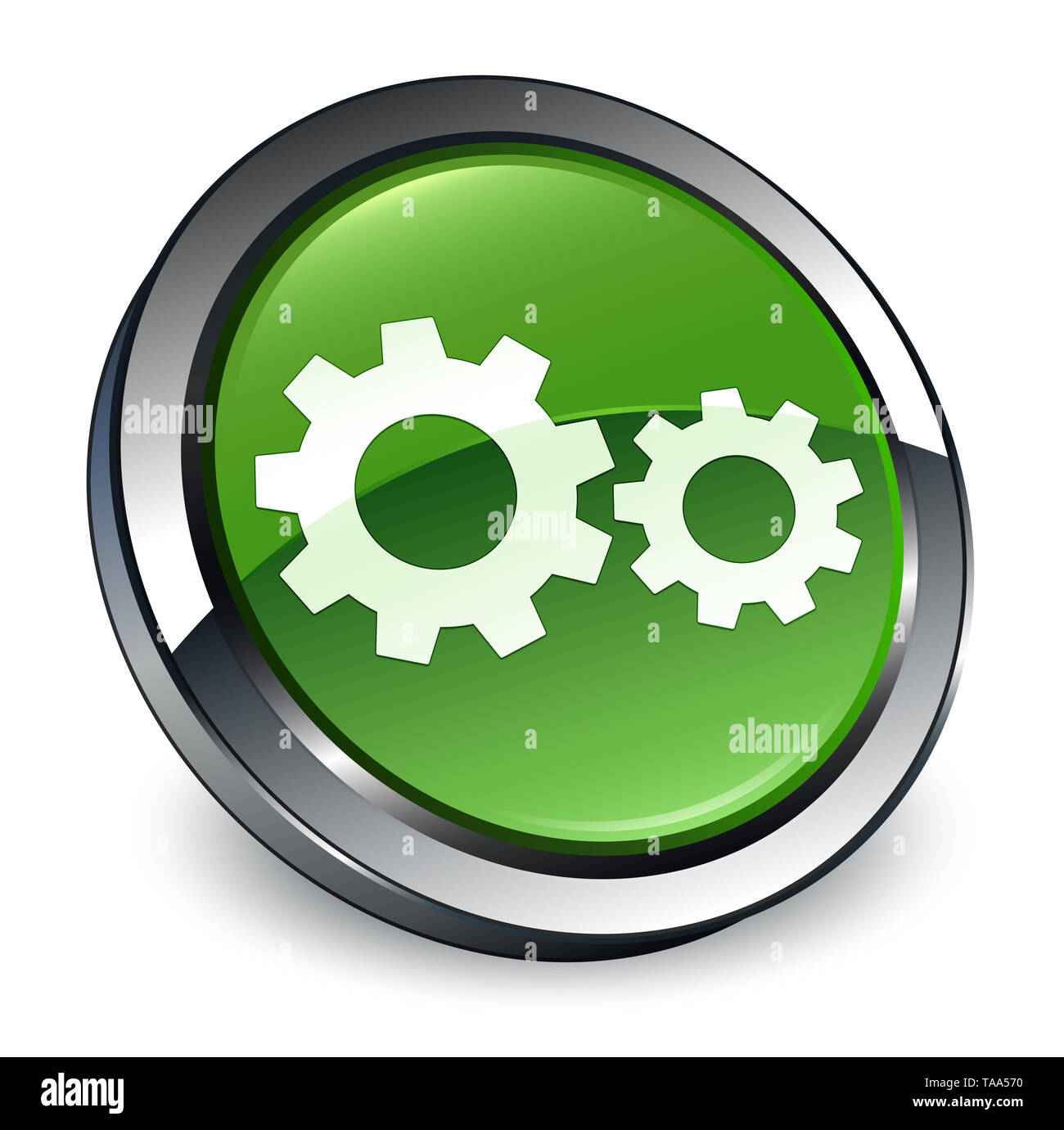 Process icon isolated on 3d soft green round button abstract ...
