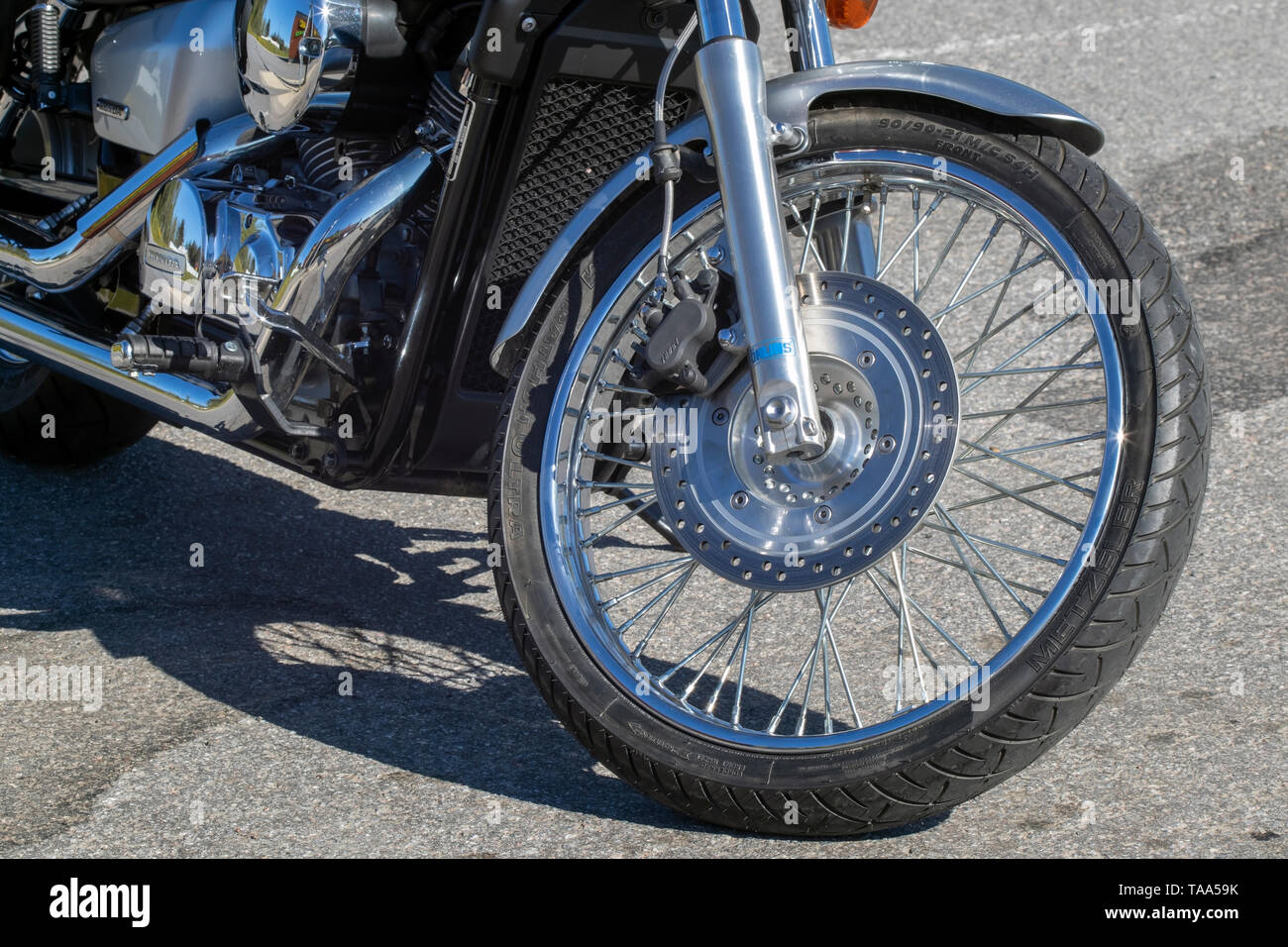 Honda Shadow motorcycle parked Stock Photo - Alamy