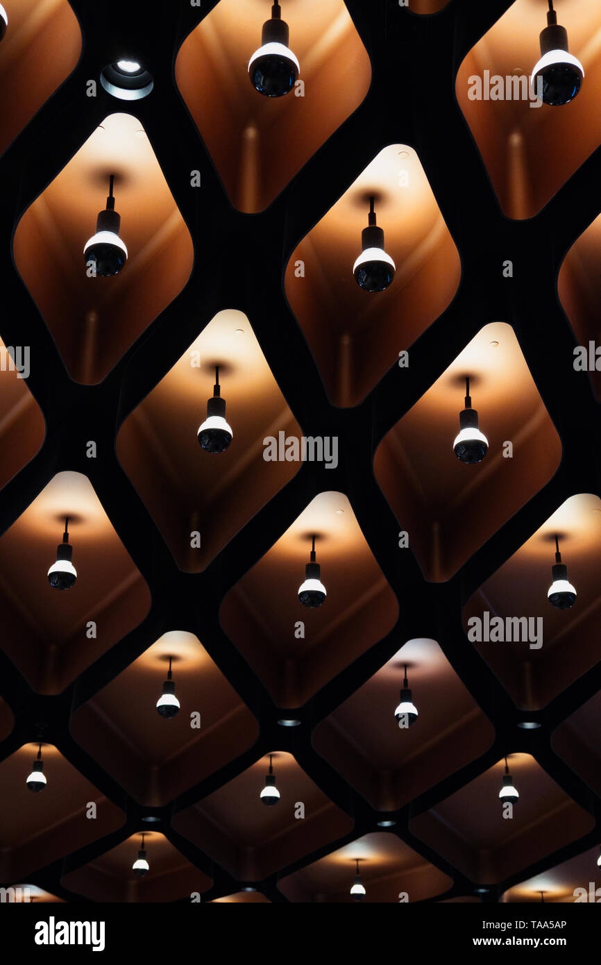 diamond pattern lightings on ceiling Stock Photo - Alamy