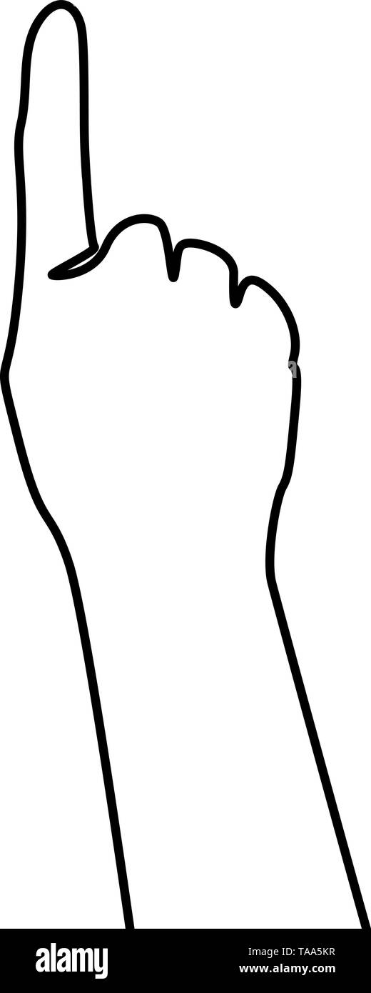 Continuous line Hand point to up, forefinger. Vector Stock Vector Image ...