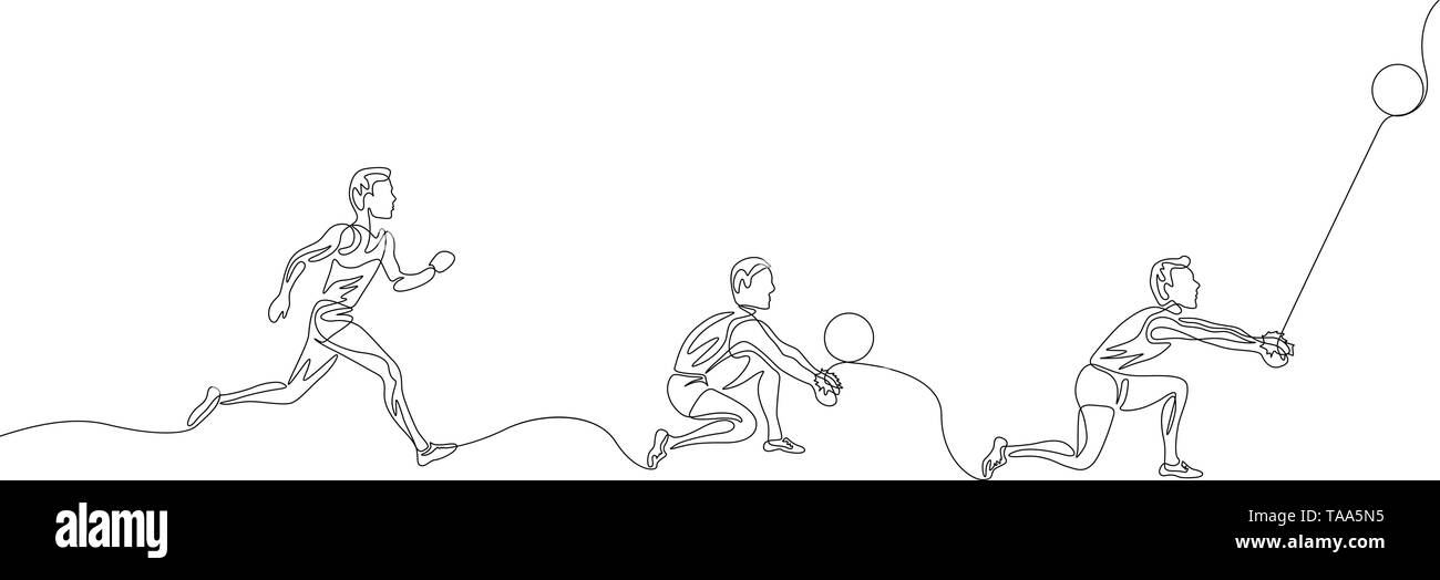 Continuous one line volleyball playerstep by step instruction for ...