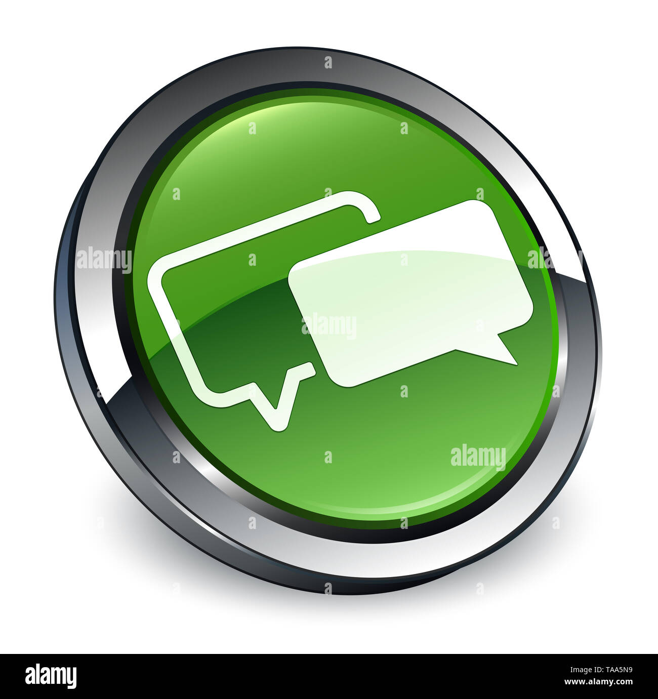 Testimonials icon isolated on 3d soft green round button abstract ...
