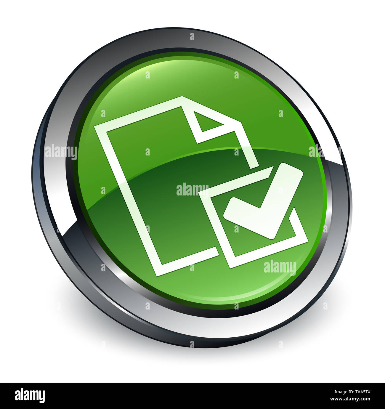 Checklist icon isolated on 3d soft green round button abstract ...