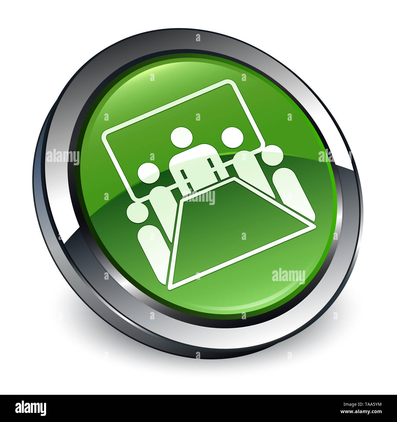 Meeting room icon isolated on 3d soft green round button abstract ...