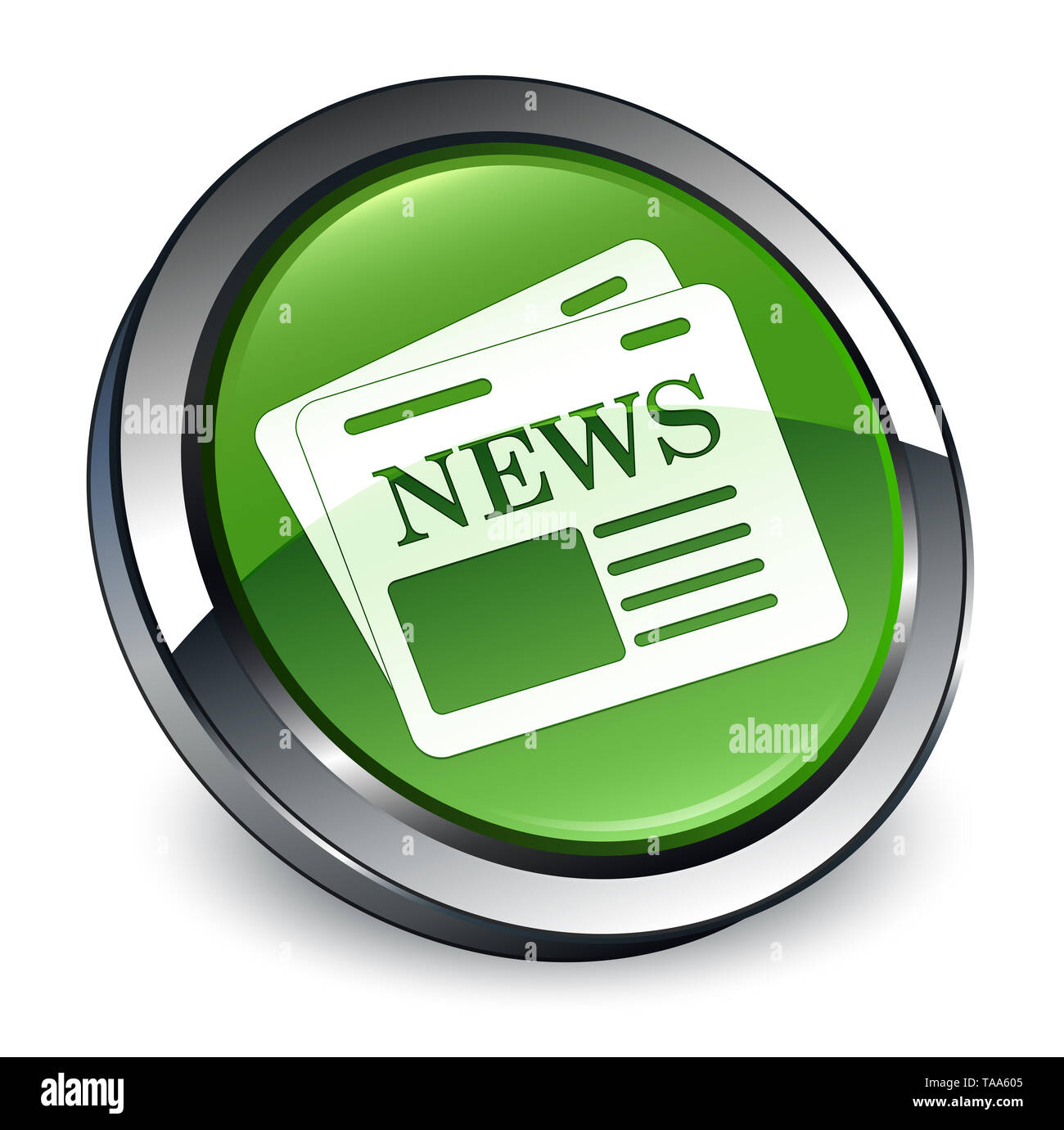 Newspaper icon isolated on 3d soft green round button abstract ...