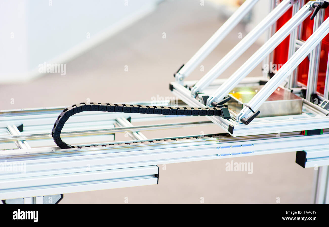 Automation crossing of the roller conveyor Stock Photo - Alamy