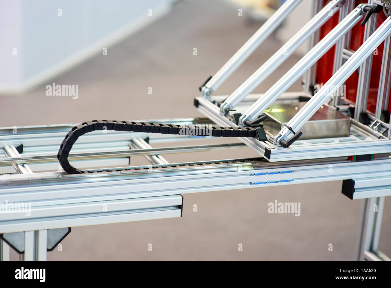 Automation crossing of the roller conveyor Stock Photo - Alamy
