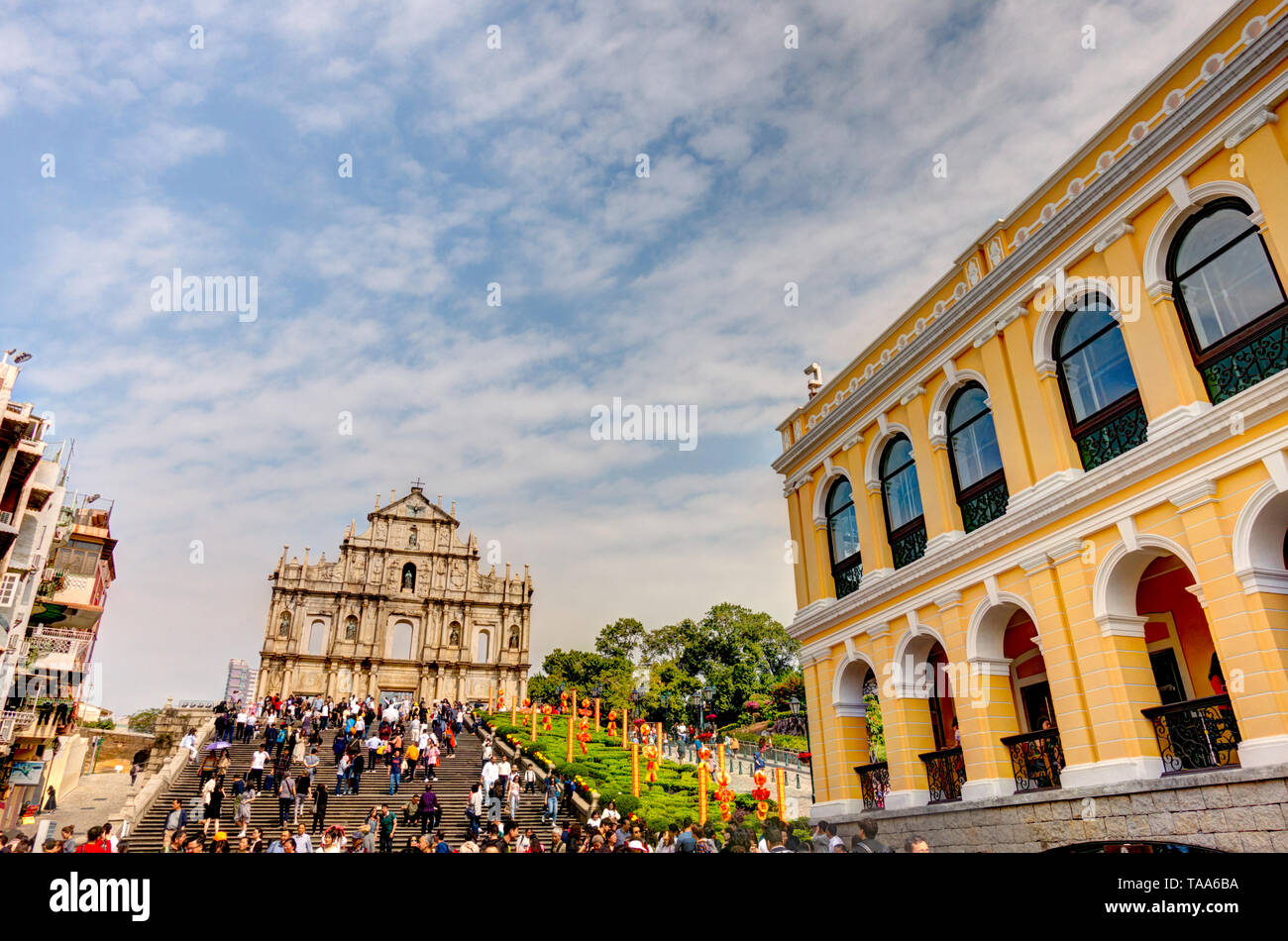 Old Macau landmarks Stock Photo - Alamy