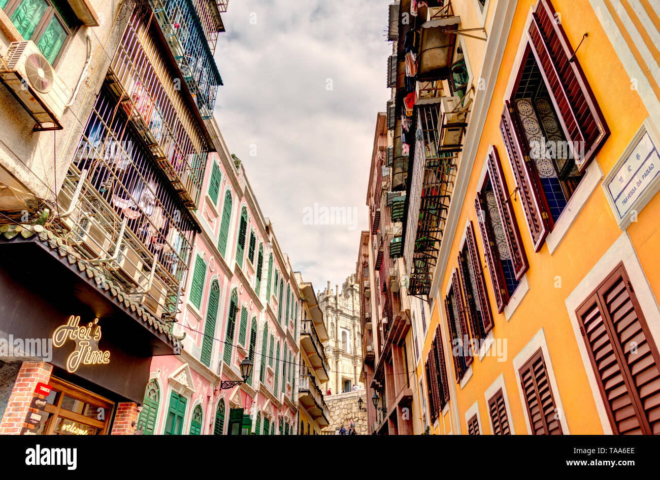 Old Macau landmarks Stock Photo - Alamy