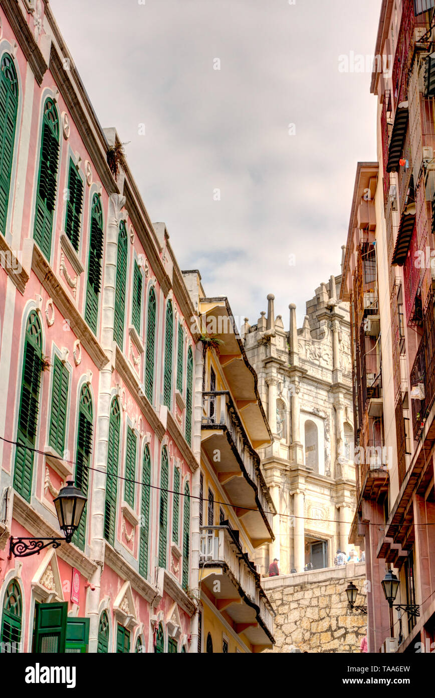 Old Macau landmarks Stock Photo - Alamy