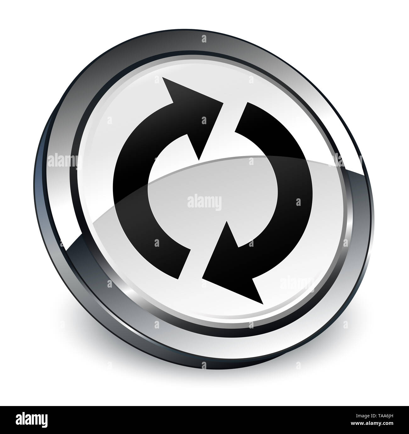 Update icon isolated on 3d white round button abstract illustration ...