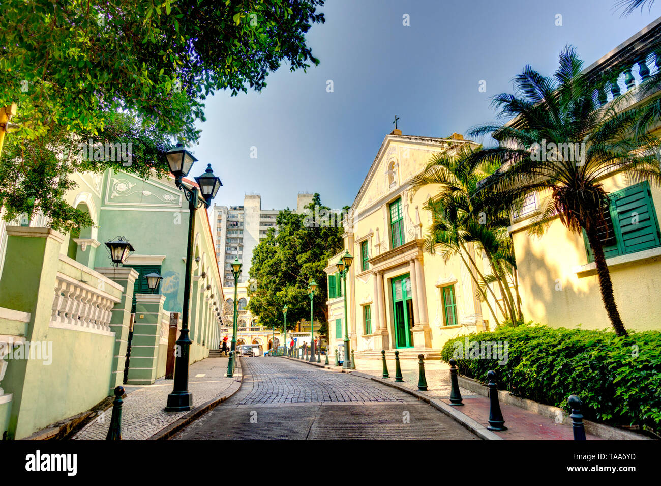 Old Macau landmarks Stock Photo - Alamy