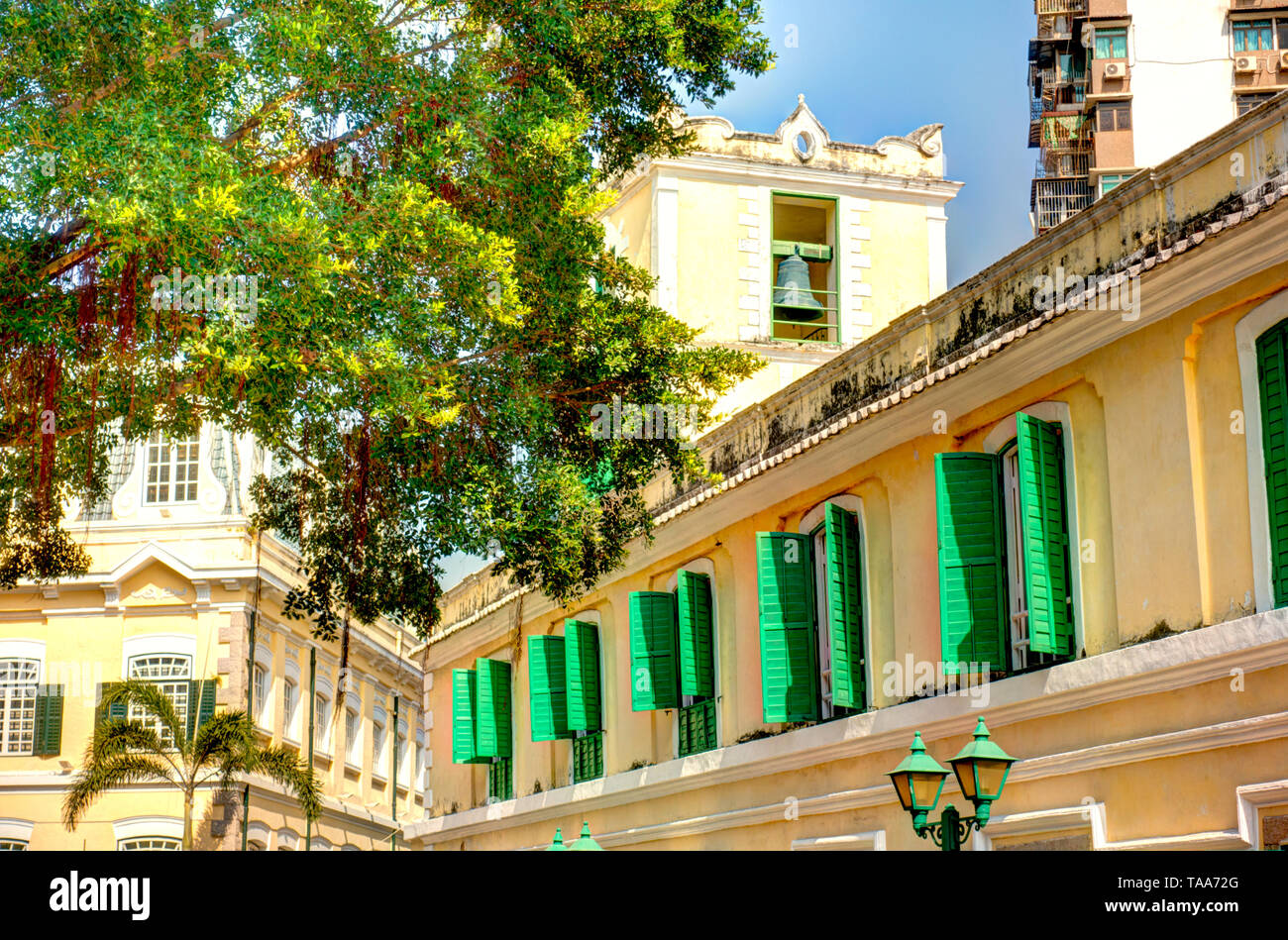 Old Macau landmarks Stock Photo - Alamy