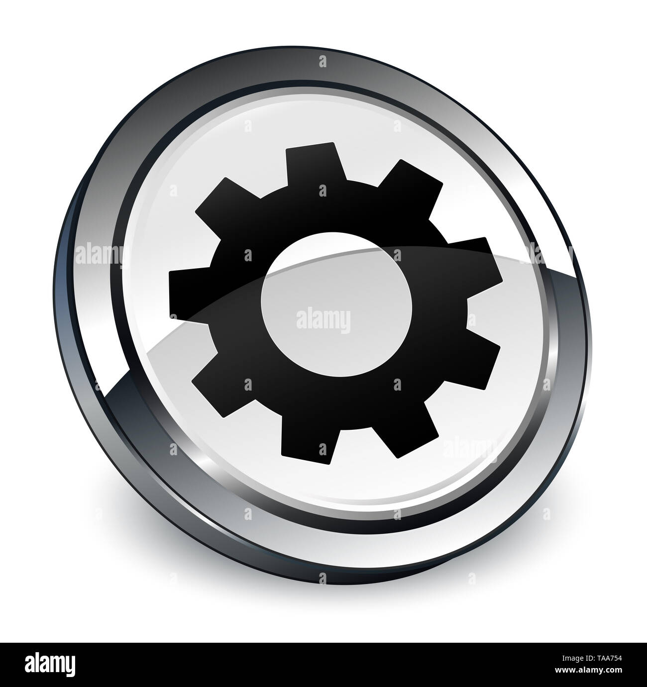 Process icon isolated on 3d white round button abstract illustration ...