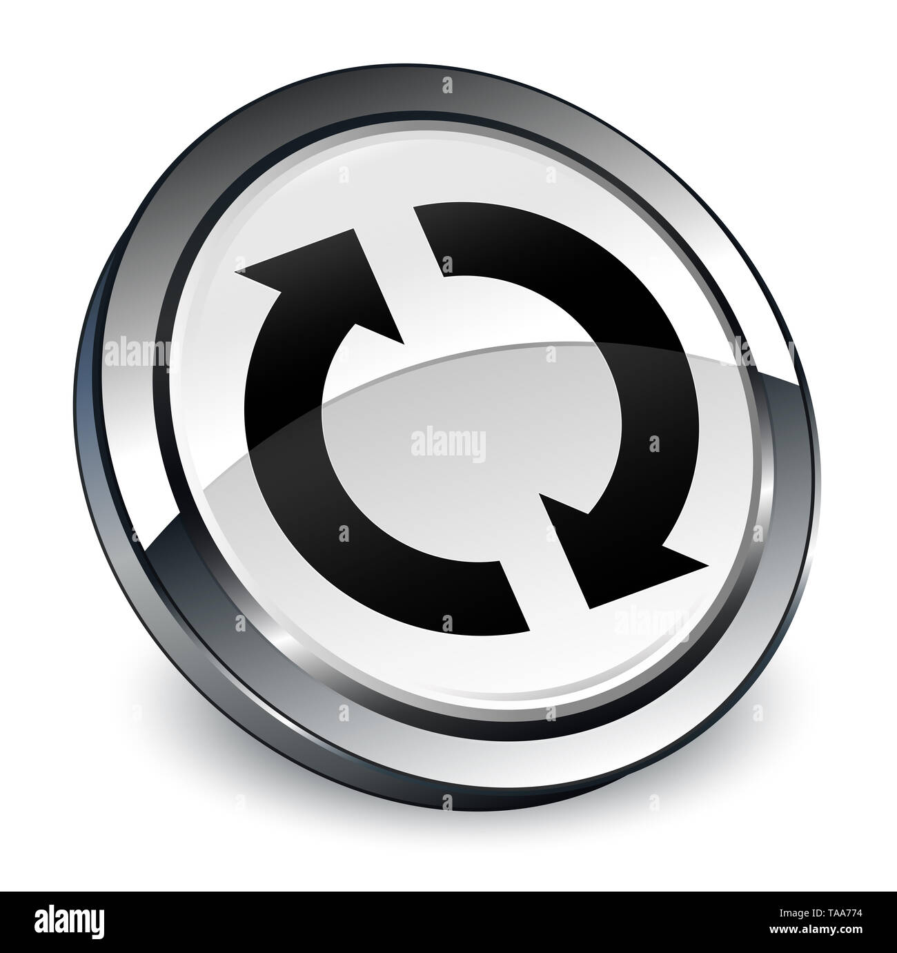 Update icon isolated on 3d white round button abstract illustration ...
