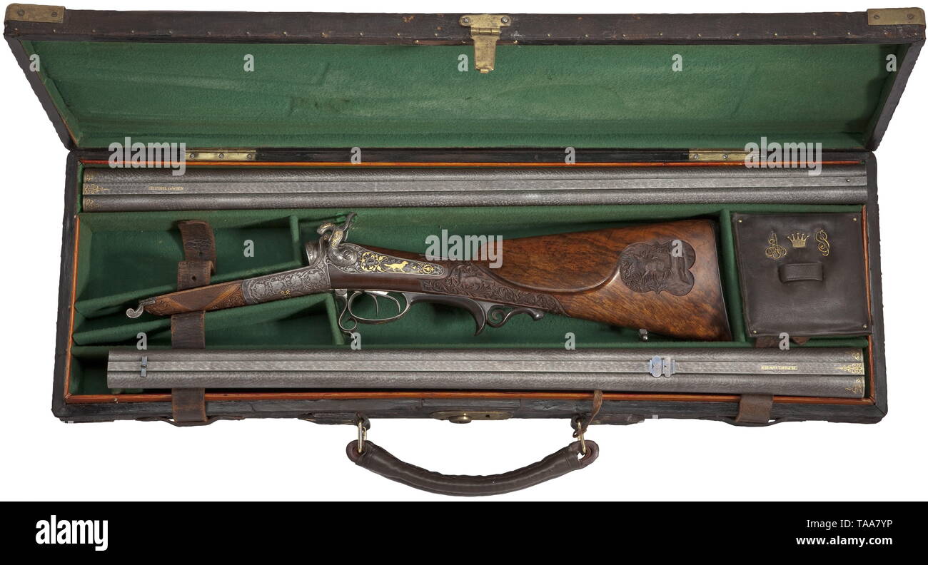 LONG ARMS, MODERN HUNTING WEAPONS, double action double rifle with ...