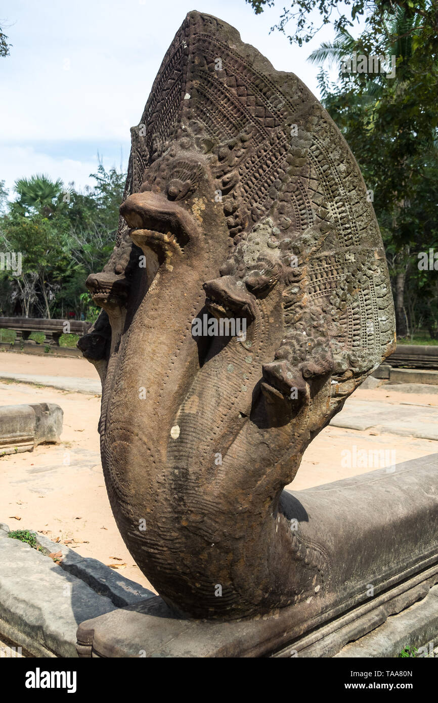 Ruins of ancient Beng Mealea Temple over jungle, Cambodia. Beng Mealea ...