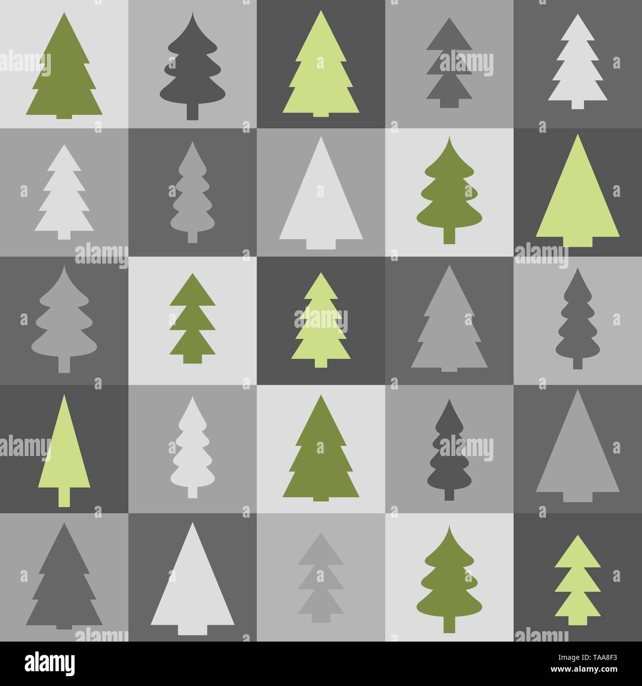 Christmas tree background - seamless texture illustration. Patchwork ...