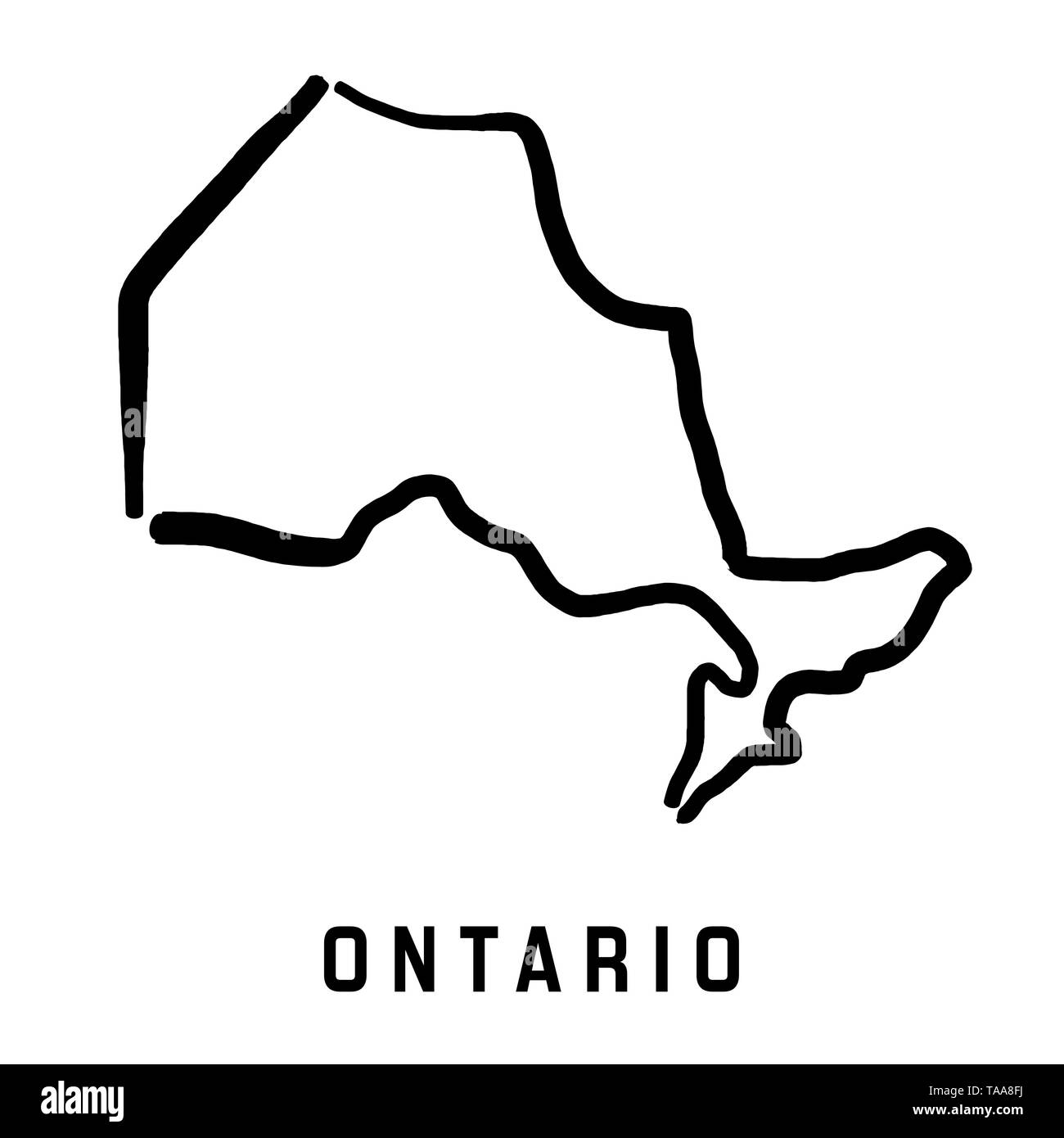 Ontario map outline - smooth simplified Canadian province shape map ...