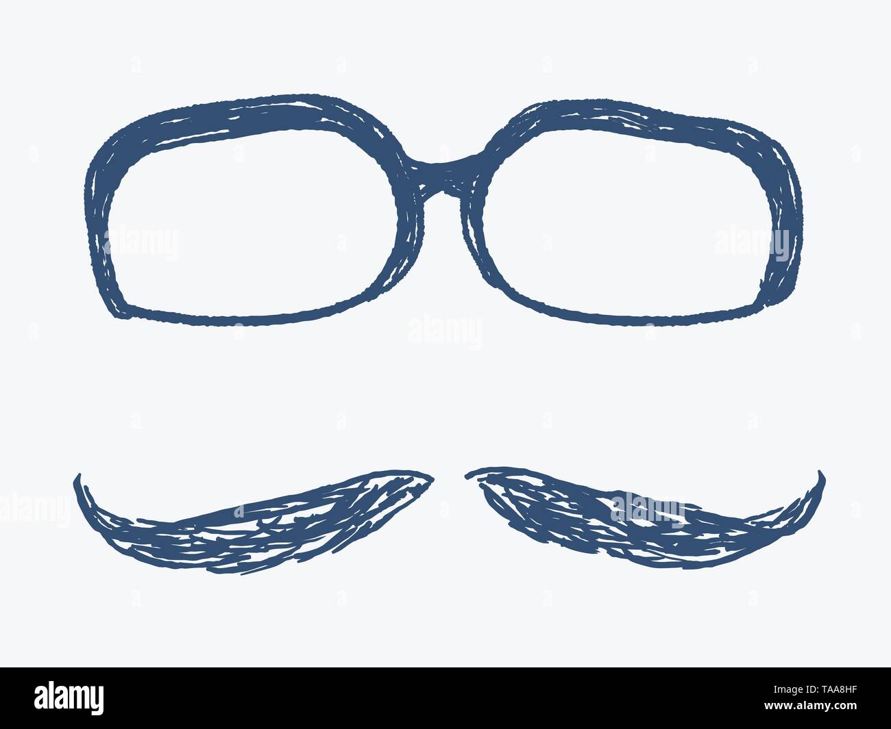 Hipster objects set doodle - glasses and mustache vector illustration ...
